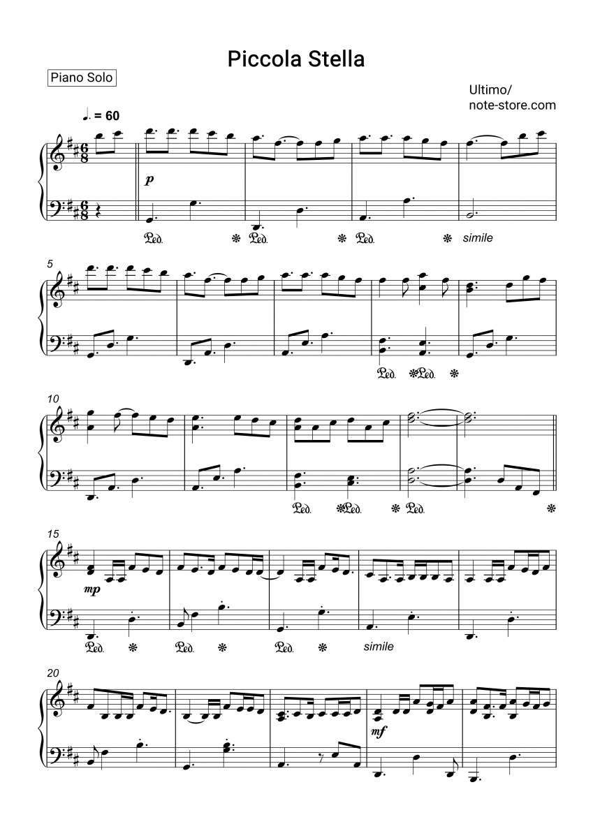 Ultimo - Piccola stella notas para el fortepiano descargar para los ...