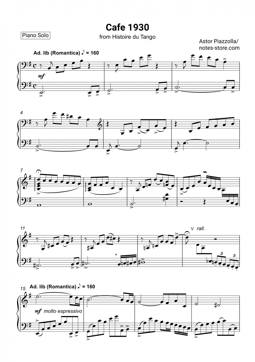 Astor Piazzolla - Histoire du Tango - Cafe 1930 notas para el ...